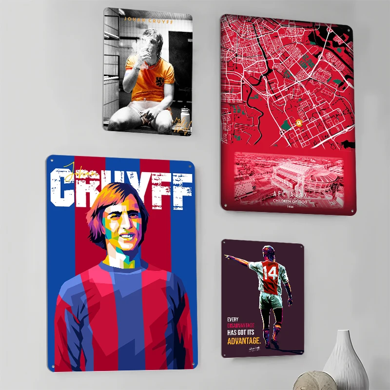 Classic Johan Cruyff Retro Metal Tin Sign Vintage Football Legend Wall ...
