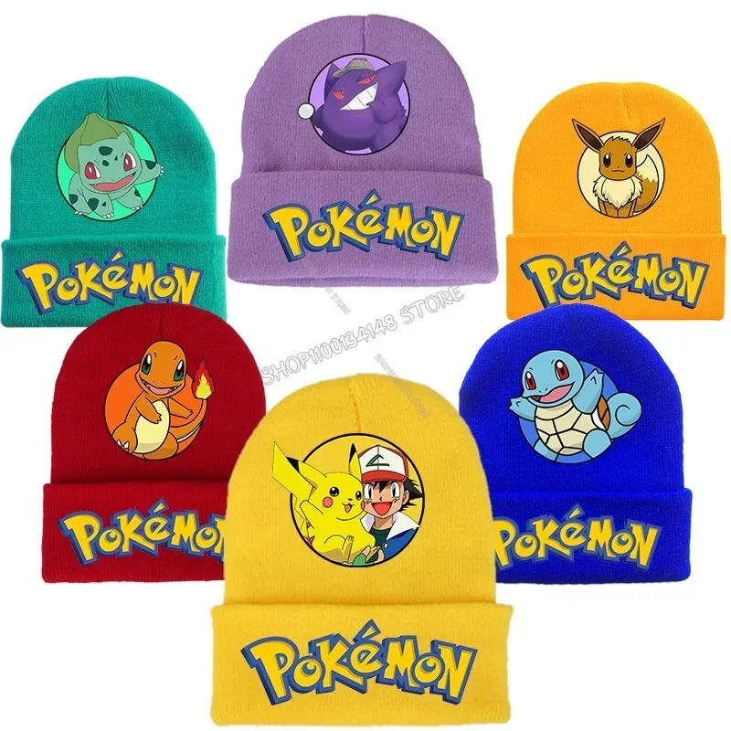 Pokemon-Knitted-Cap-Headgear-Pikachu-Figure-Winter-Woolen-Hat-Cartoon ...