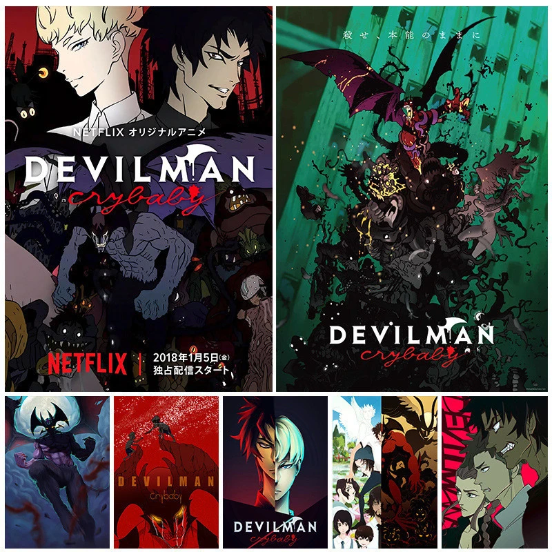 Póster de Anime de dibujos animados Devilman Crybaby, papel impreso ...
