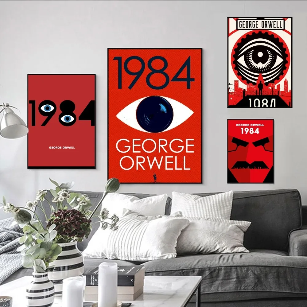 1984-George-Orwell-Poster-Self-adhesive-Art-Poster-Retro-Kraft-Paper ...