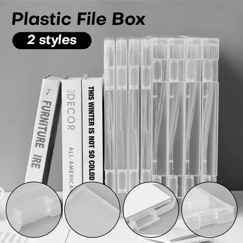 A4 File Storage Box Transparent Plastic File Folder Clear Plastic Paper ...