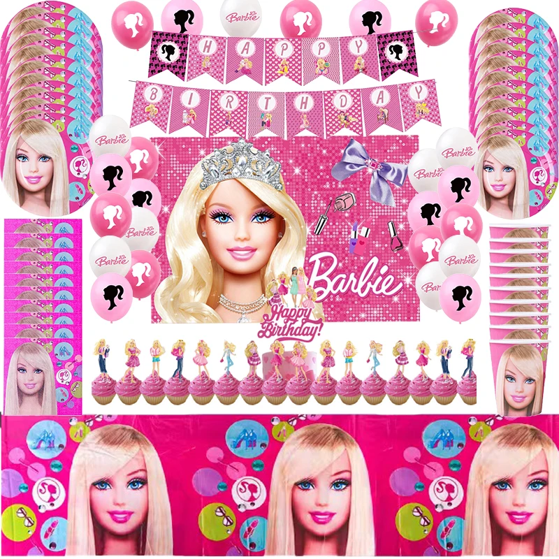 Pink-Girl-Barbiee-Birthday-Decoration-Party-Supplies-Balloon-Banner ...