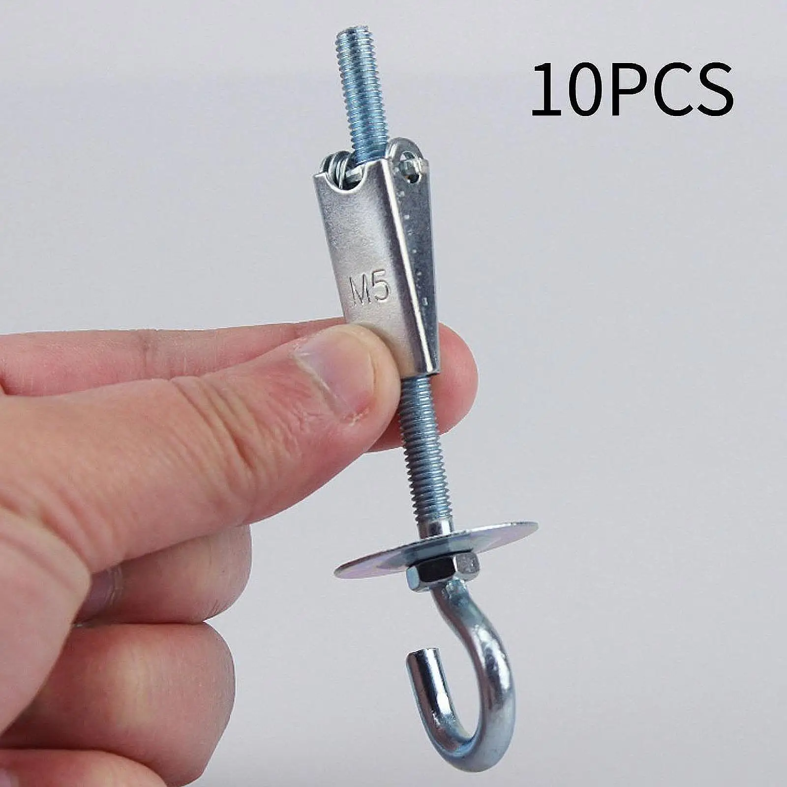 10 Pieces M5x9 cm Plasterboard Ceiling Hooks Spring Toggle Hooks for ...