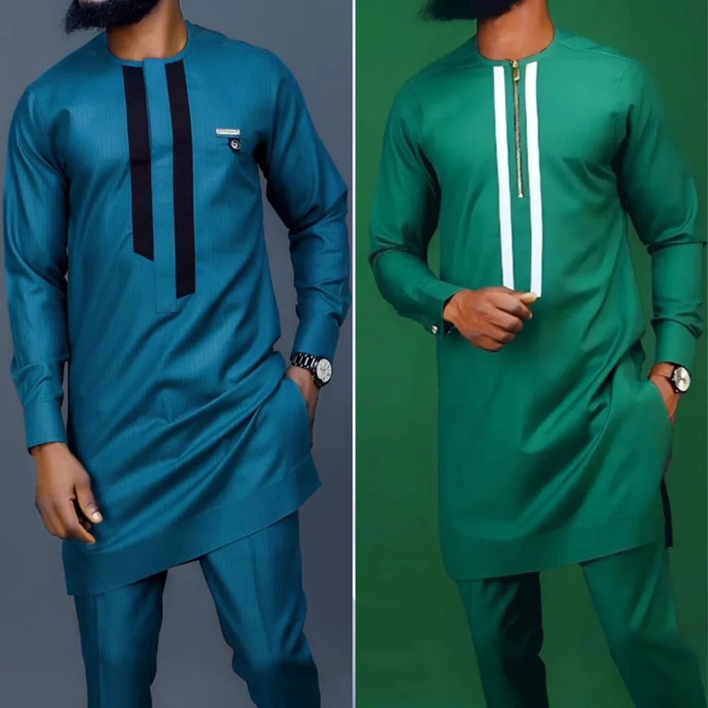 Summer-African-Men-s-Traditional-Elegant-Suits-Outfit-Dashiki-2Pcs ...