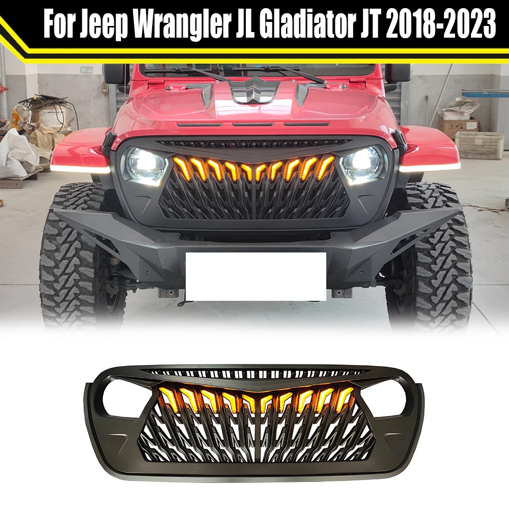 Car-Front-Grille-Off-Road-Racing-Hawlk-Wings-Grills-With-Light-For-Jeep ...