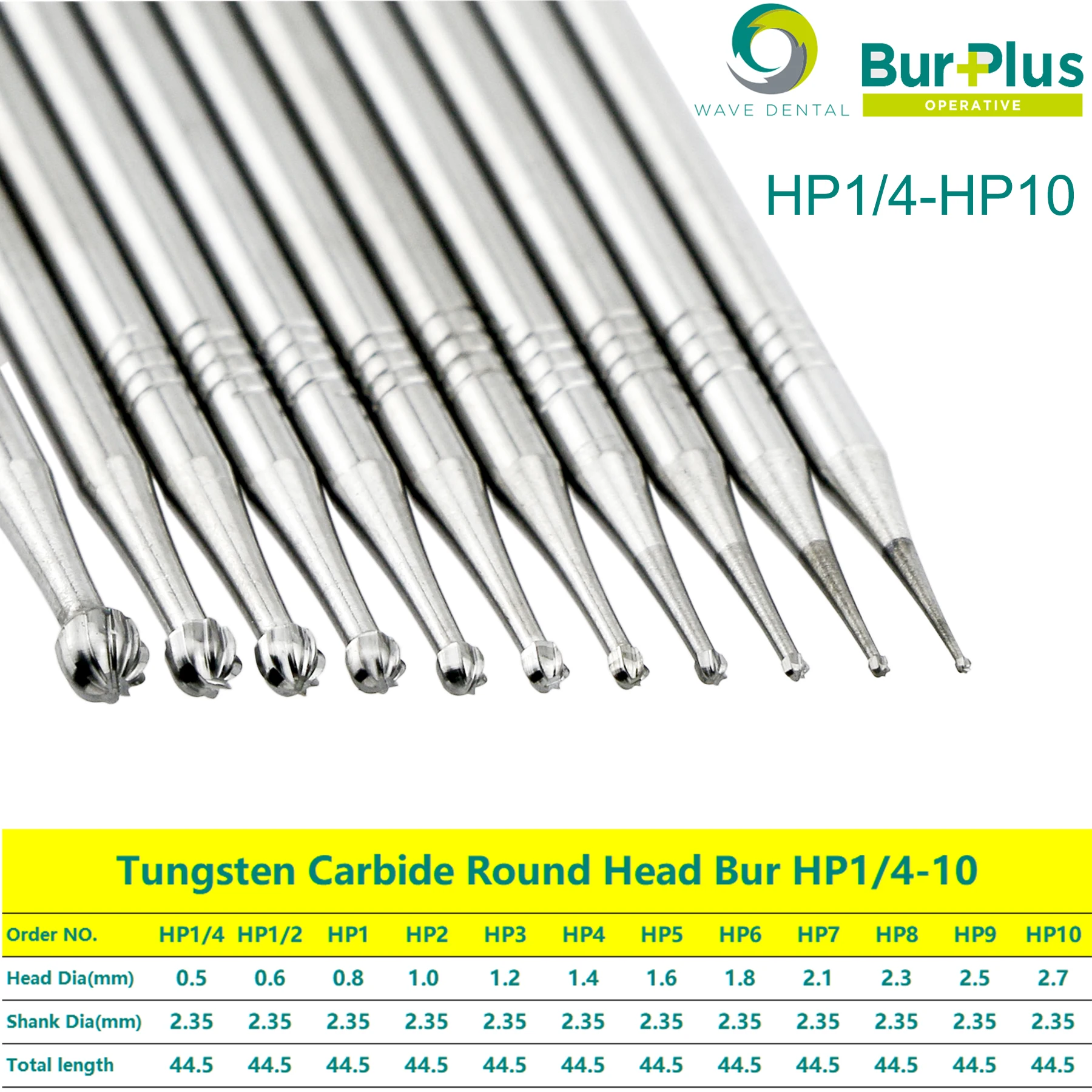 WAVE-Dental-Burs-Round-Tungsten-Carbide-Bur-Dental-Drill-Bits-For ...