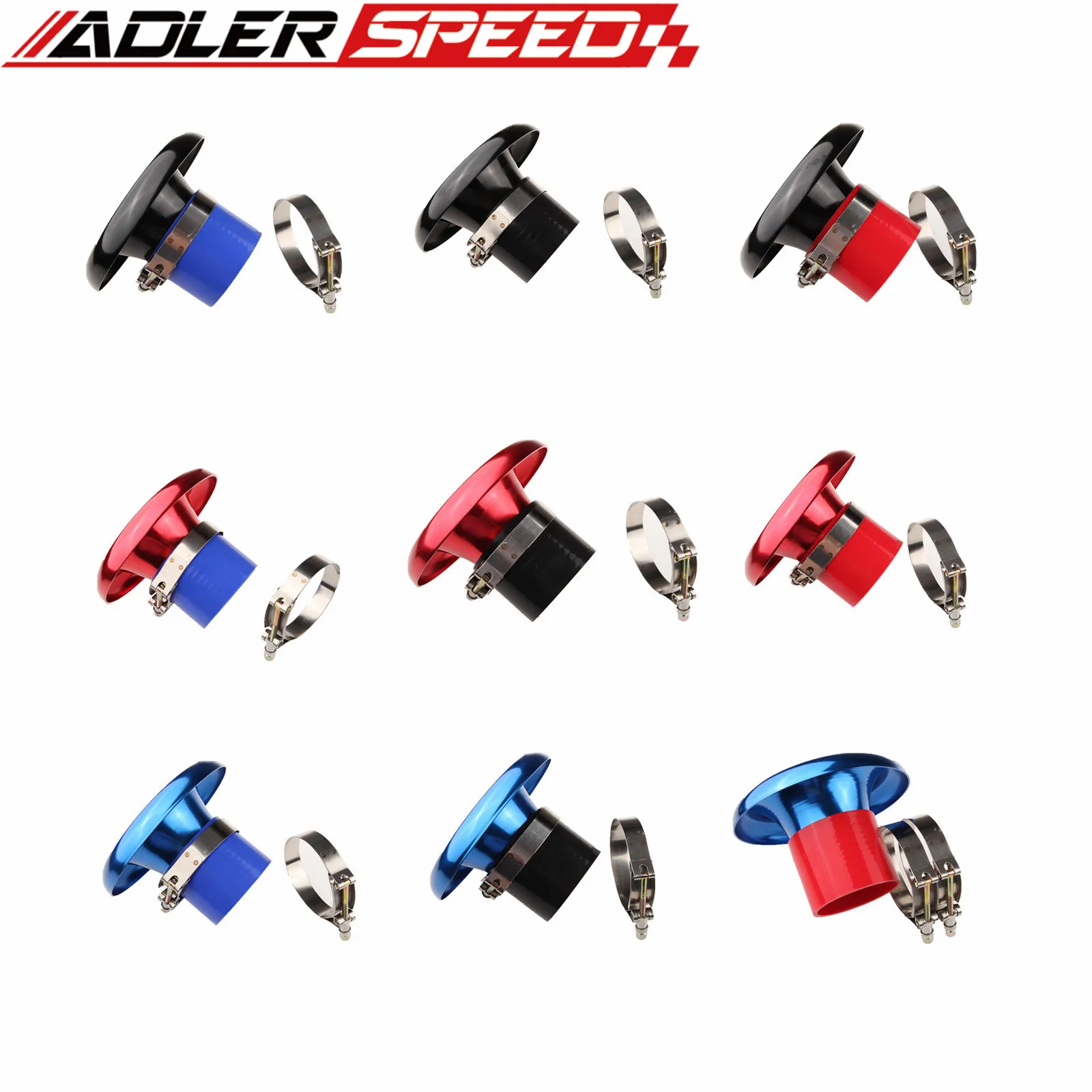 3" 76.2mm / 3.5" 88.9mm / 4" 102mm Ram Cold Air Compressor Intake Inlet ...