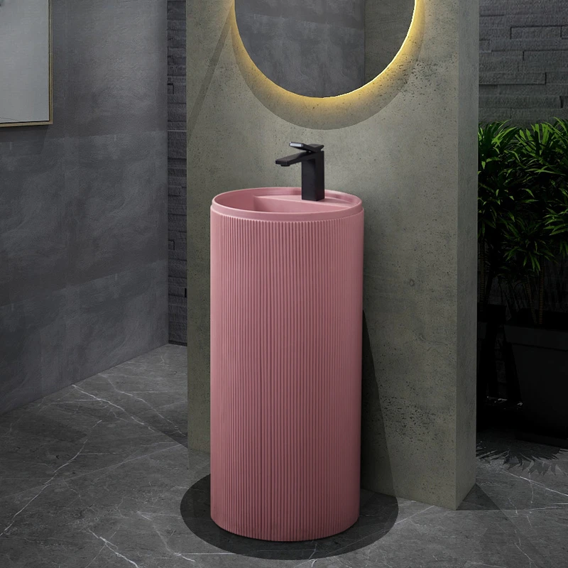 Stand Column Type Washbasin Balcony Toilet Floor Type Integrated Wash ...