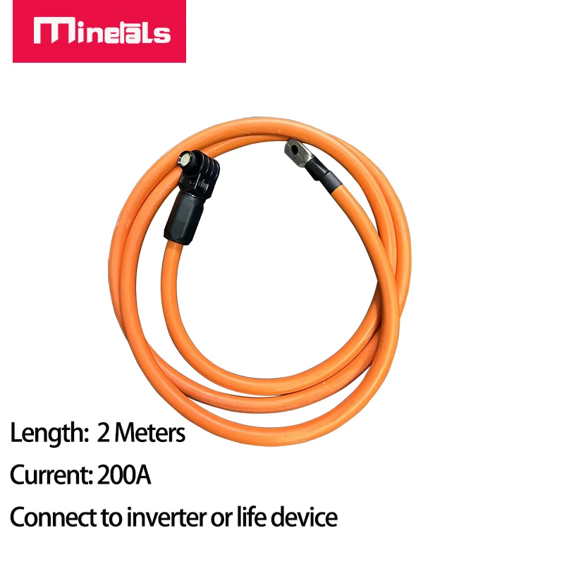 200A Battery Energy Storage Connector Cable 2 Meters 30mm Elbow Power ...