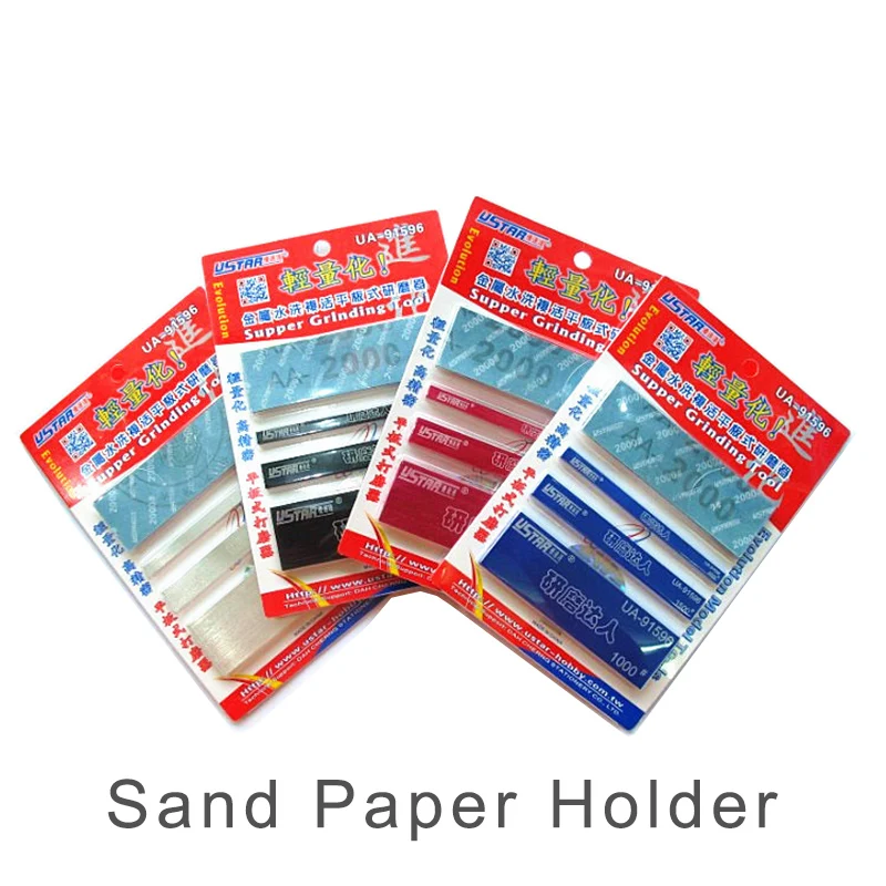 Ustar-UA-91596-Polishing-Block-Grinding-Sand-Paper-Aluminium-Holder-Set ...