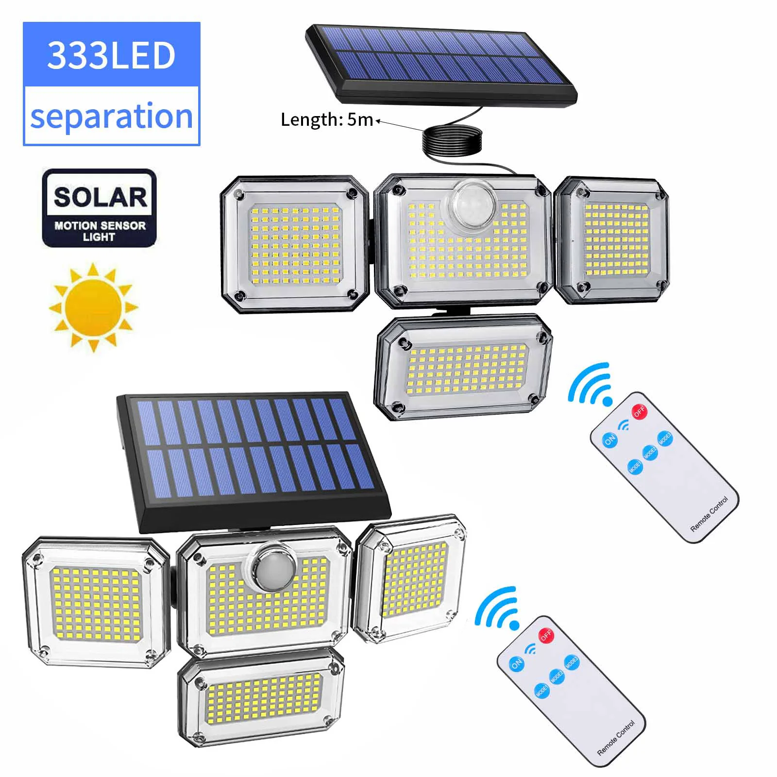 Luz-alimentada-por-energ-a-Solar-integrada-dividida-de-333-LED-l-mpara ...