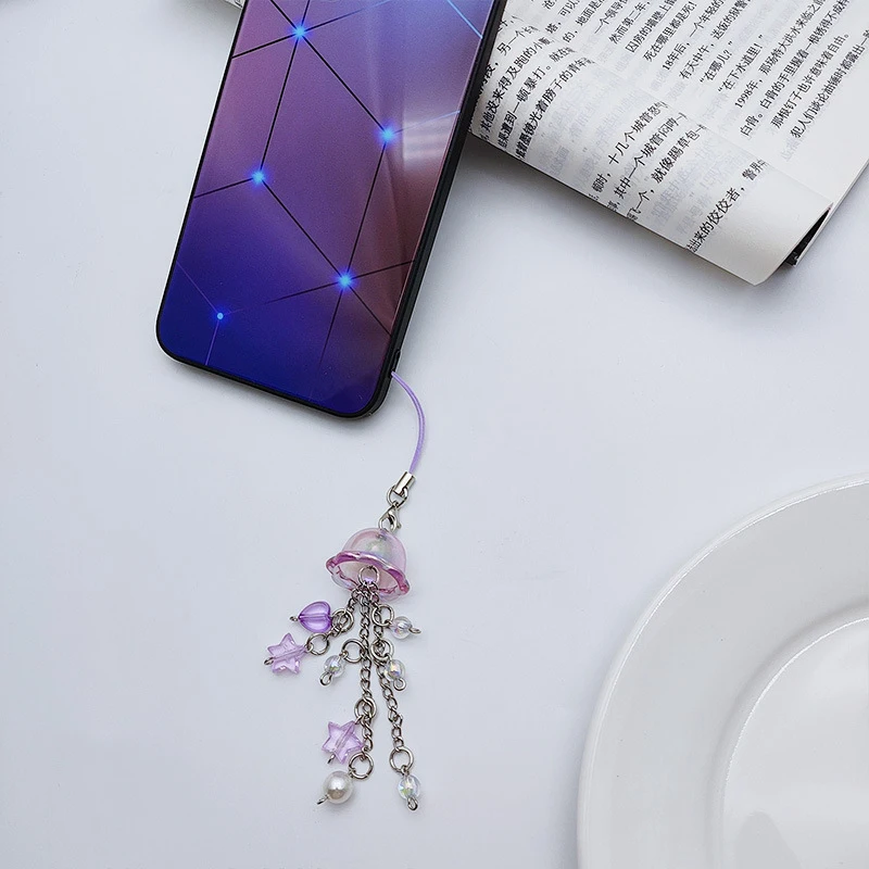 Trendy-Purple-Jellyfish-Phone-Chains-Girly-Sweet-Star-Tassel-Phone ...