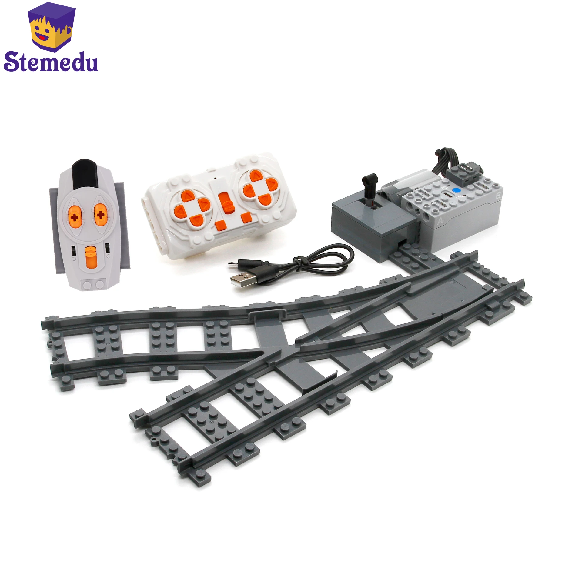 City-Train-Track-MOC-Building-Blocks-Remote-Control-Variable-Rail-Left ...