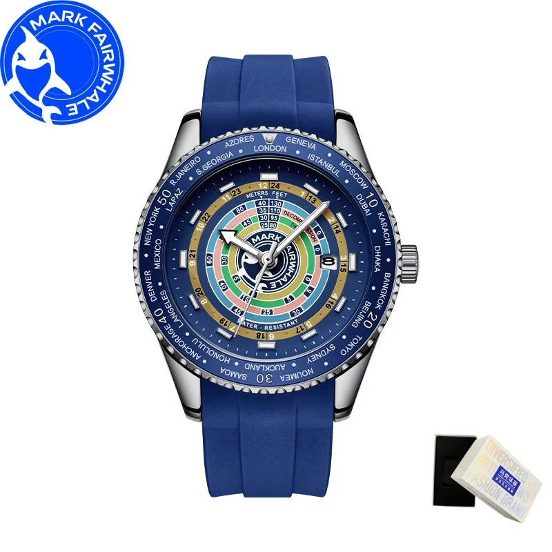 MARK FAIRWHALE 5930 Trend Rotable Bezel Quartz Watch for Man Sports ...