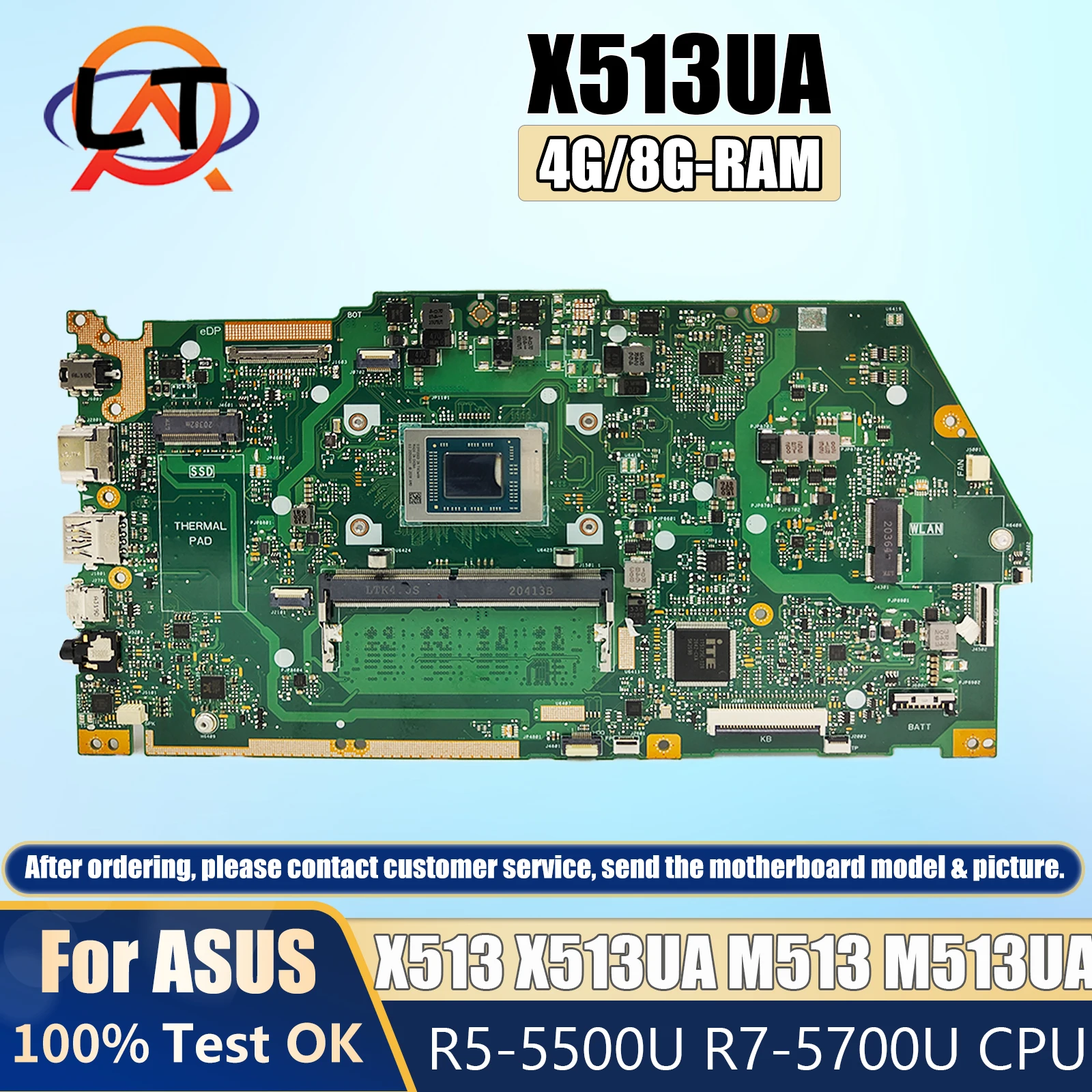 X513UA Mainboard For Asus VivoBook 15 X513 X513UA M513 M513UA M5600IA Laptop Motherboard R5 ...
