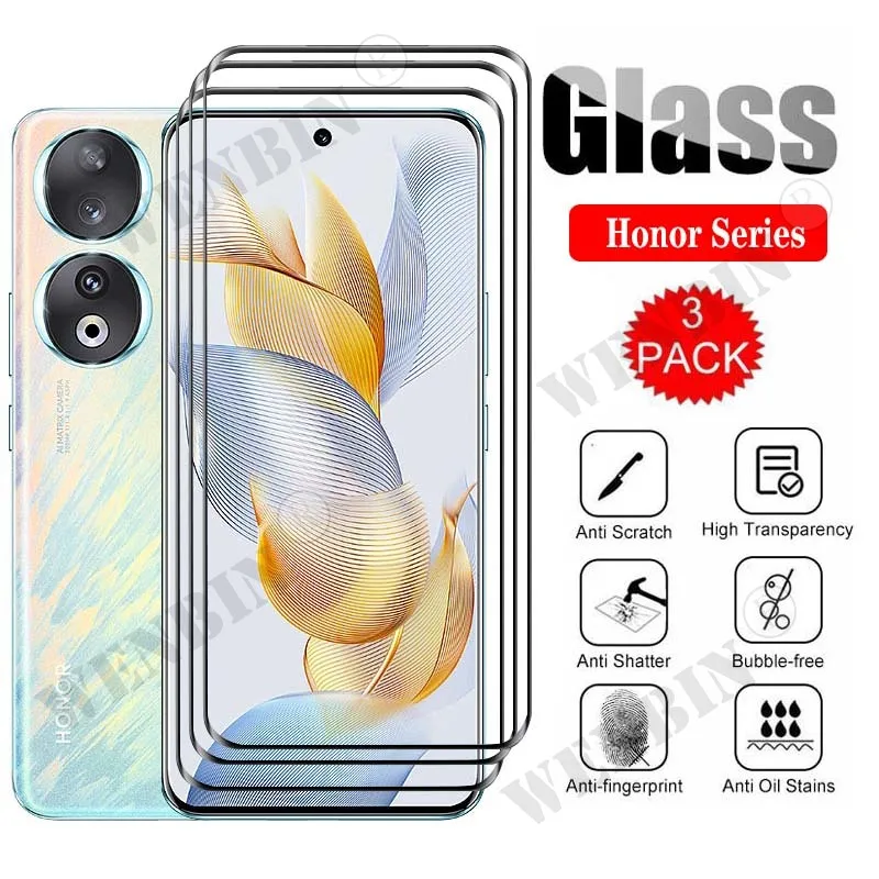 3 Pcs Tempered Glass For Honor Magic 6 5 4 Pro Lite 100 90 70 Pro X9b ...