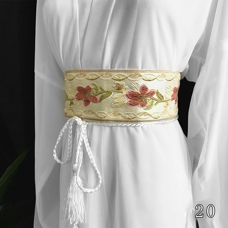 Japanese-Kimono-Traditional-Obi-Belt-Embroidery-Wide-Belt-Literary ...