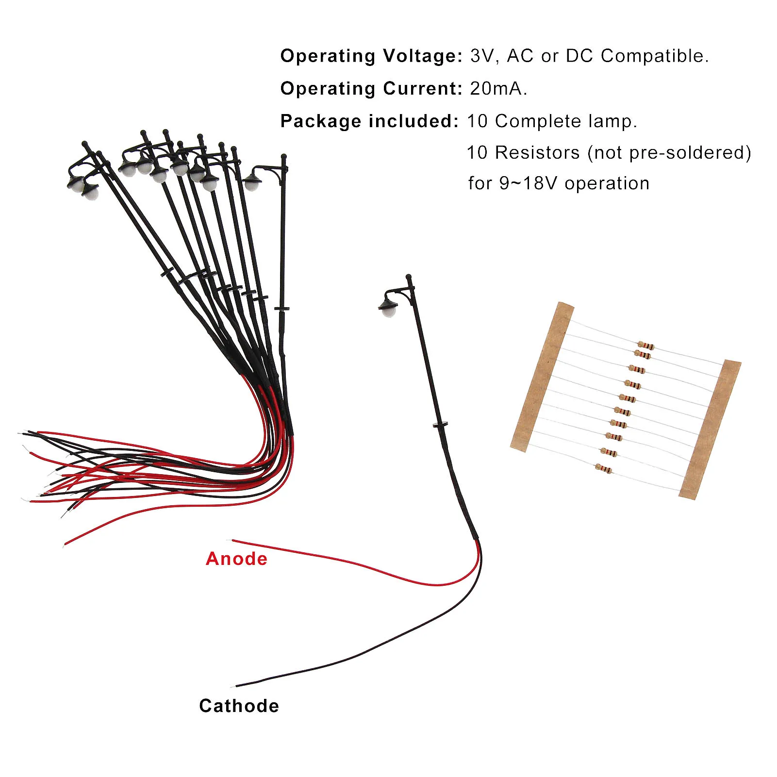 Evemodel-10pcs-Model-Railway-1-160-Lamp-Post-Street-Lights-N-Scale-Warm ...