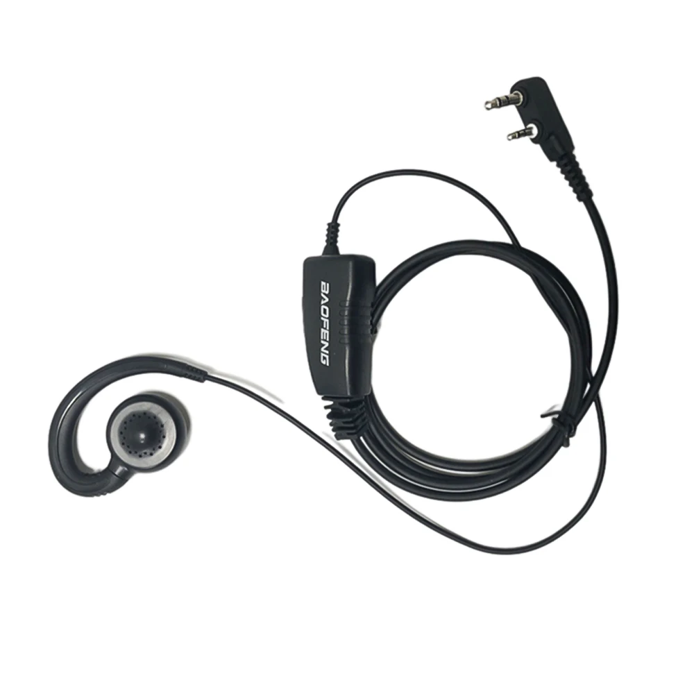 2 Pin G Shape Headset Earpiece Mic for BAOFENG UV5R Kenwood K PG/TH/TK ...