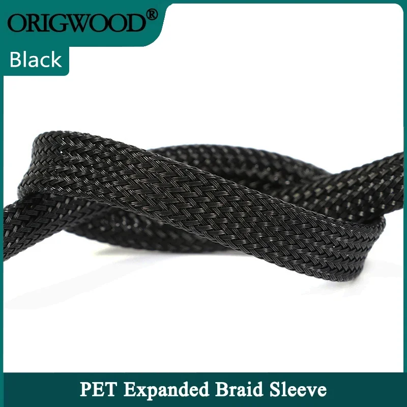 1-50m-Black-PET-Braid-Sleeves-2-60mm-High-Density-Insulated-Snake-Skin ...