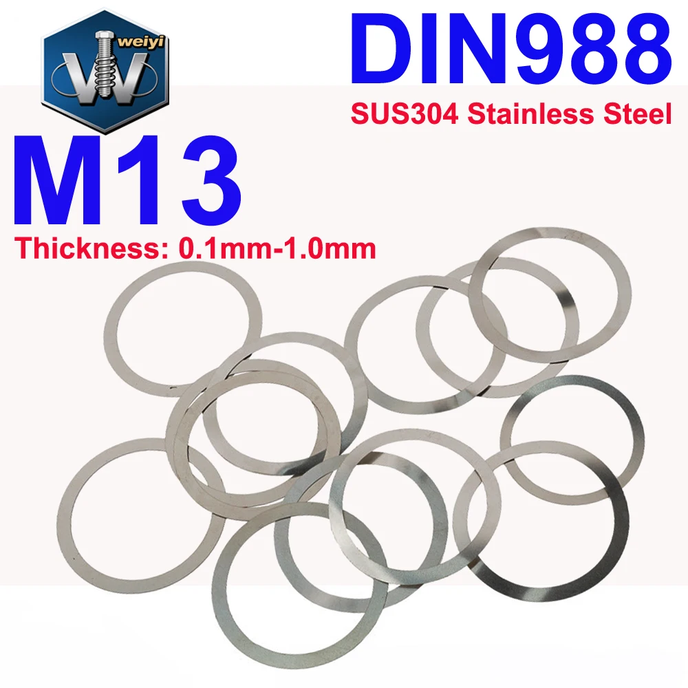 Weiyi M13 DIN988 SUS304 Stainless Steel Adjusting Shim Washers Ultra ...