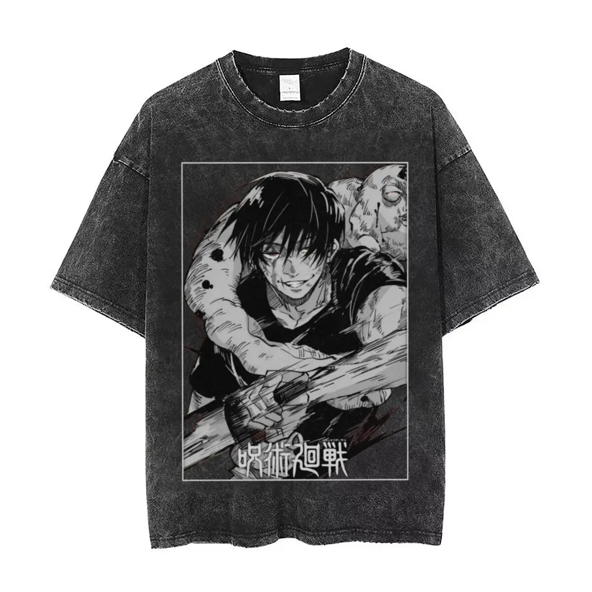 Toji Fushiguro Knife Jujutsu Kaisen T Shirts Hip Hop Washed Cotton ...