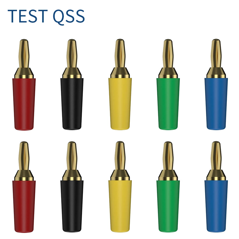 QSS 10PCS 2.5MM Banana Plug Gold Plated Banana Pin Electrical Connector ...