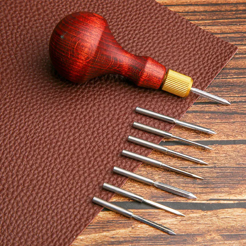 DIY-Leather-Punch-Awl-Wood-Handle-Replaceable-Needle-Head-Shoes-Hand-Craft-Punch-Hole-Stitcher ...