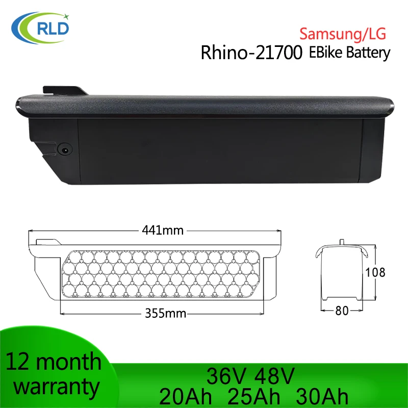 Reention Rhino 21700 Ebike Battery 36V 48V 20Ah 25Ah 30Ah for Long ...