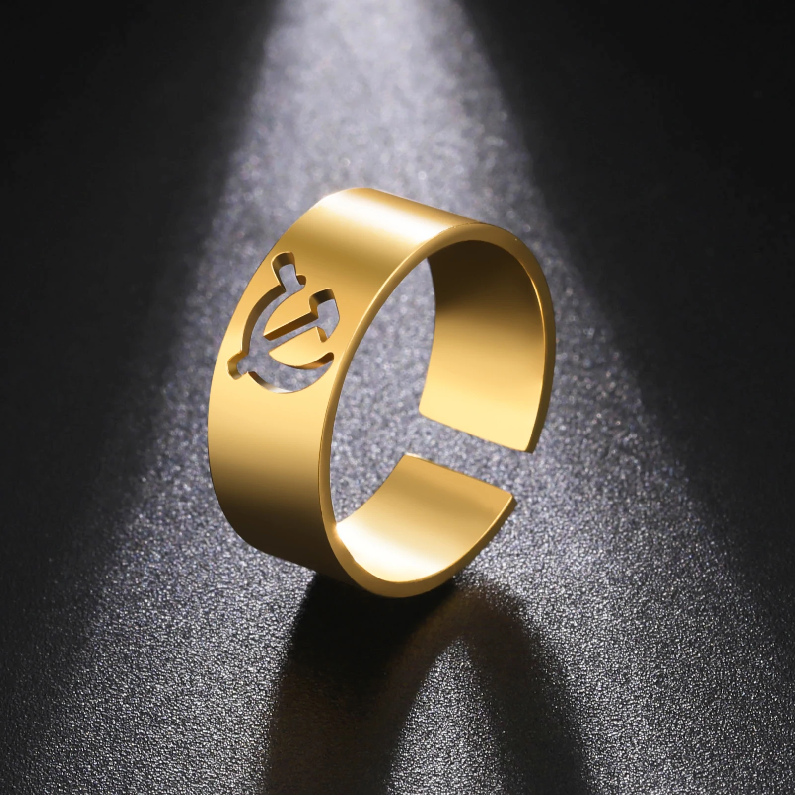 LIKGREAT-USSR-Symbol-Hammer-and-Sickle-Ring-Stainless-Steel-Wide-Open ...