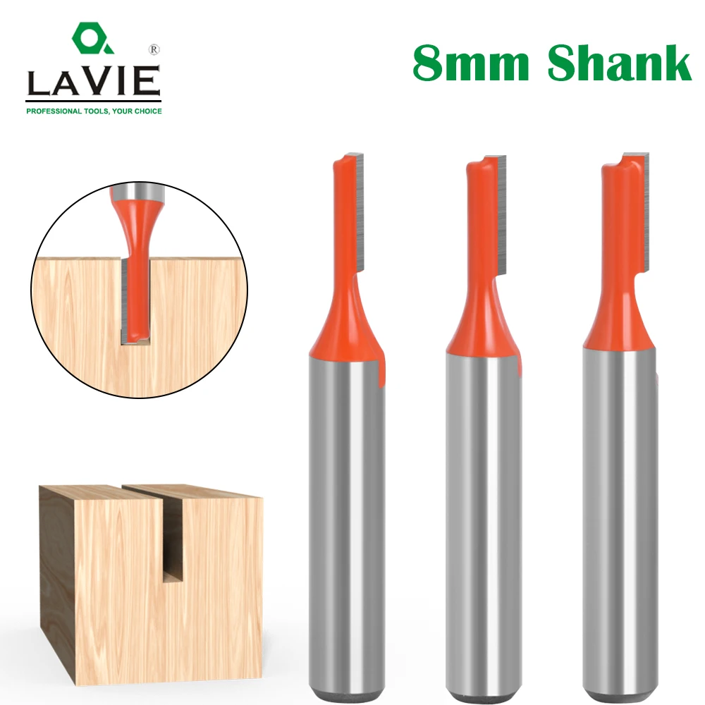 LAVIE-3pcs-8mm-Shank-Straight-Router-Bit-Tungsten-Carbide-Single-Flute ...