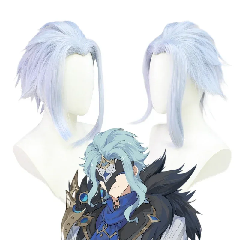 Game-Genshin-Impact-II-Dottore-Cosplay-Wig-The-Doctor-Light-Blue-Hair ...