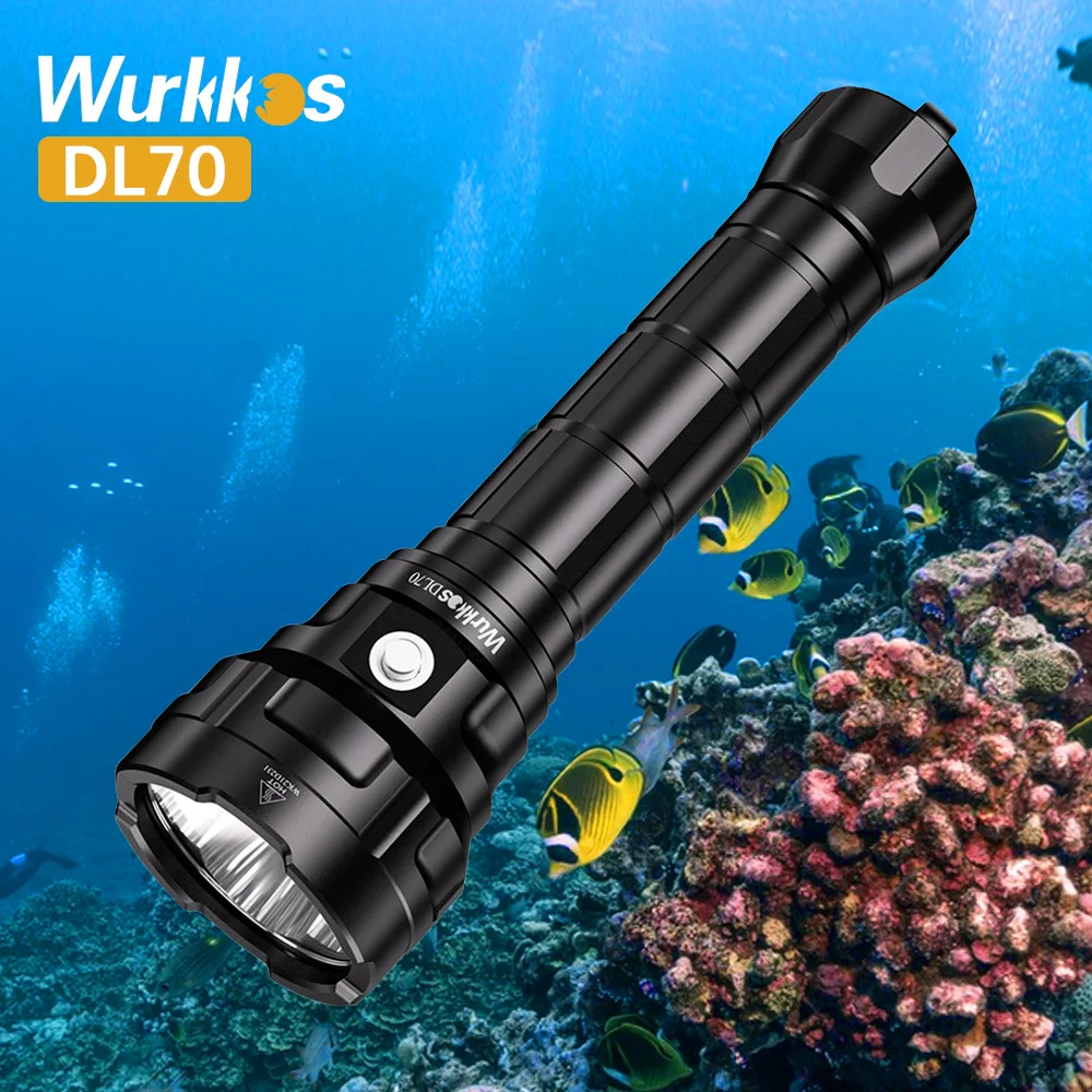 Wurkkos-DL70-Scuba-Diving-Super-Bright-Double-26650-Battery-13000lm-IPX8-Waterproof-Underwater ...