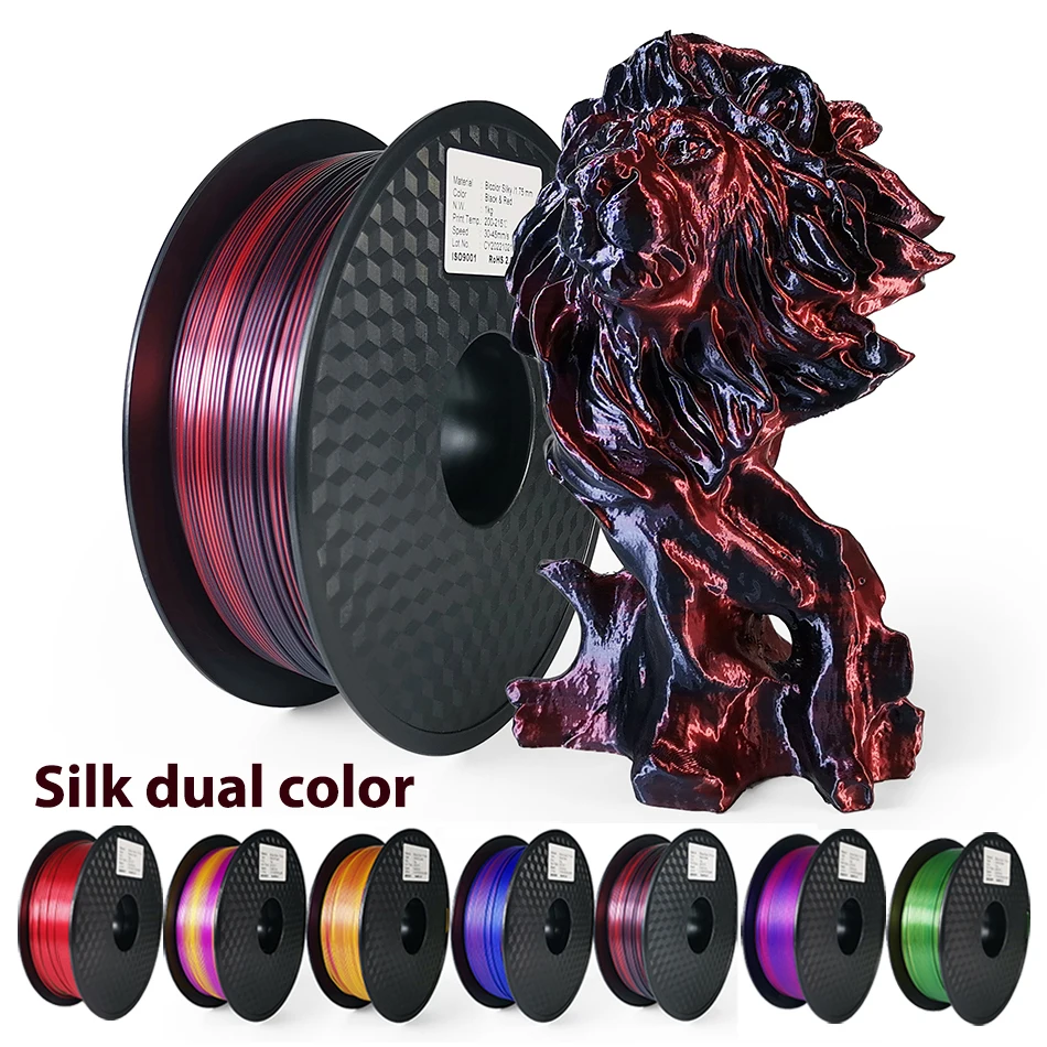 250gPLA-Filament-3D-Printer-Silk-Black-Red-Two-Color-3D-Printing ...