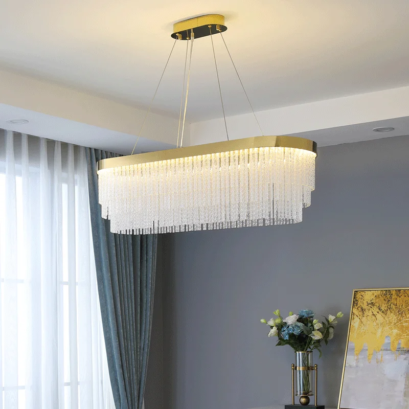 Modern Gold Luster Crystal Chandelier, Home Decor & Lighting For Living ...