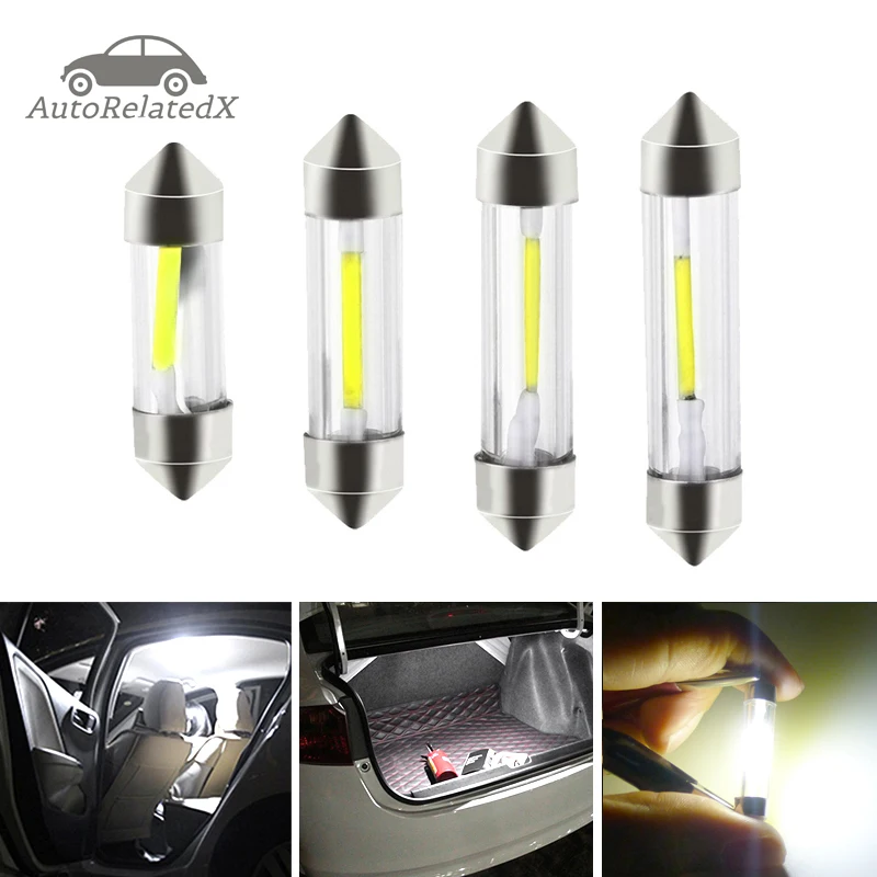 1pcs 31 36 39 41mm Sv8.5 C5w C10w Led White Festoon Led Car Light Cob Interior Lighting Reading ...