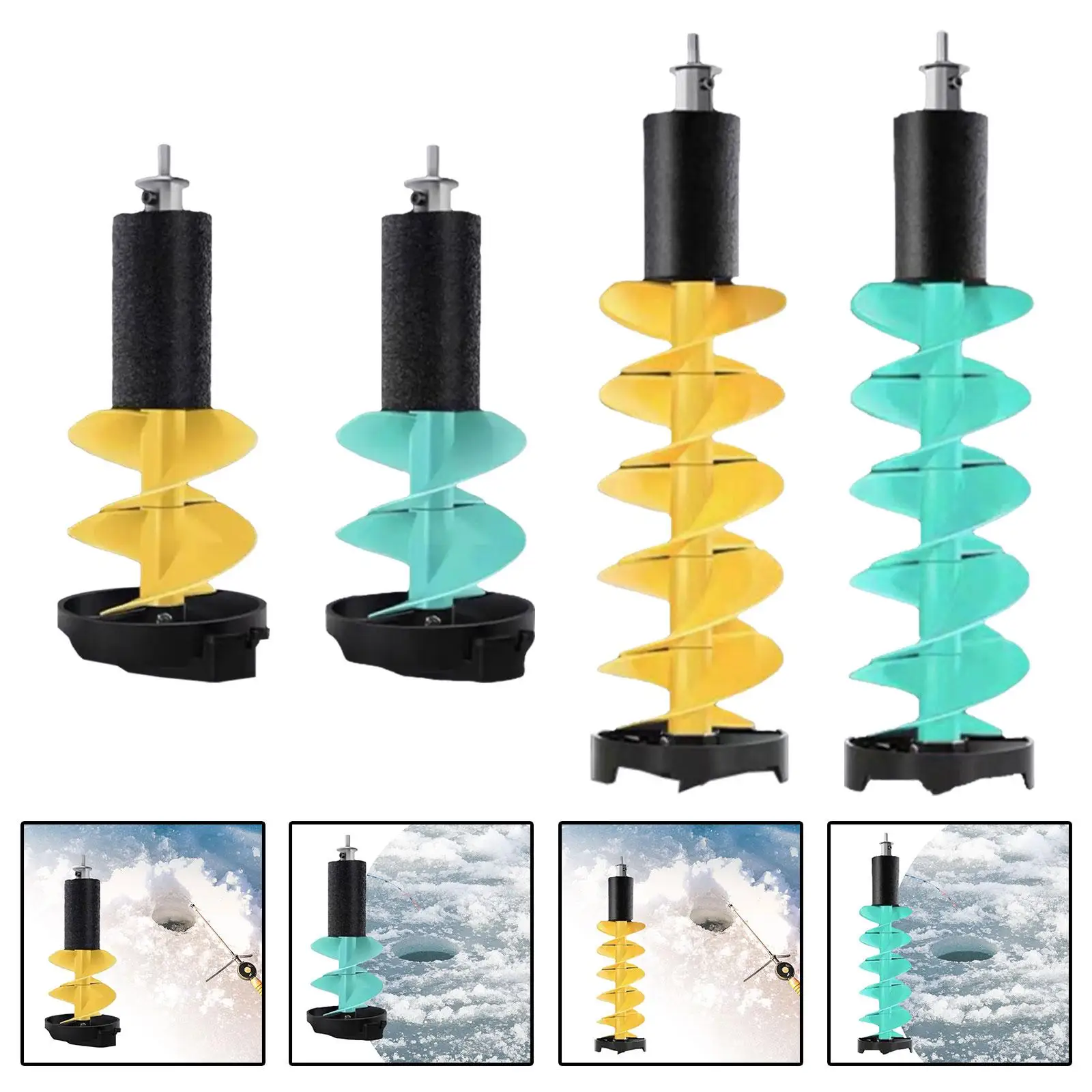 Ice Drill Auger Portable Aluminum Alloy Ice Fishing Burrowing 6 Inches ...