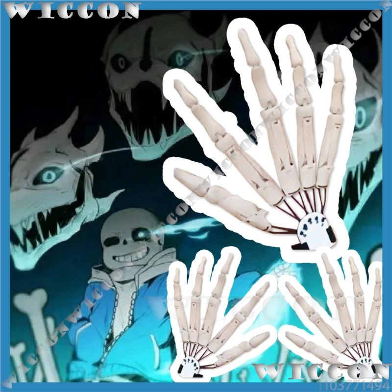 Sans Skull Hand GAME UNDERTALEe Cosplay White Skull Fingers Flexible ...