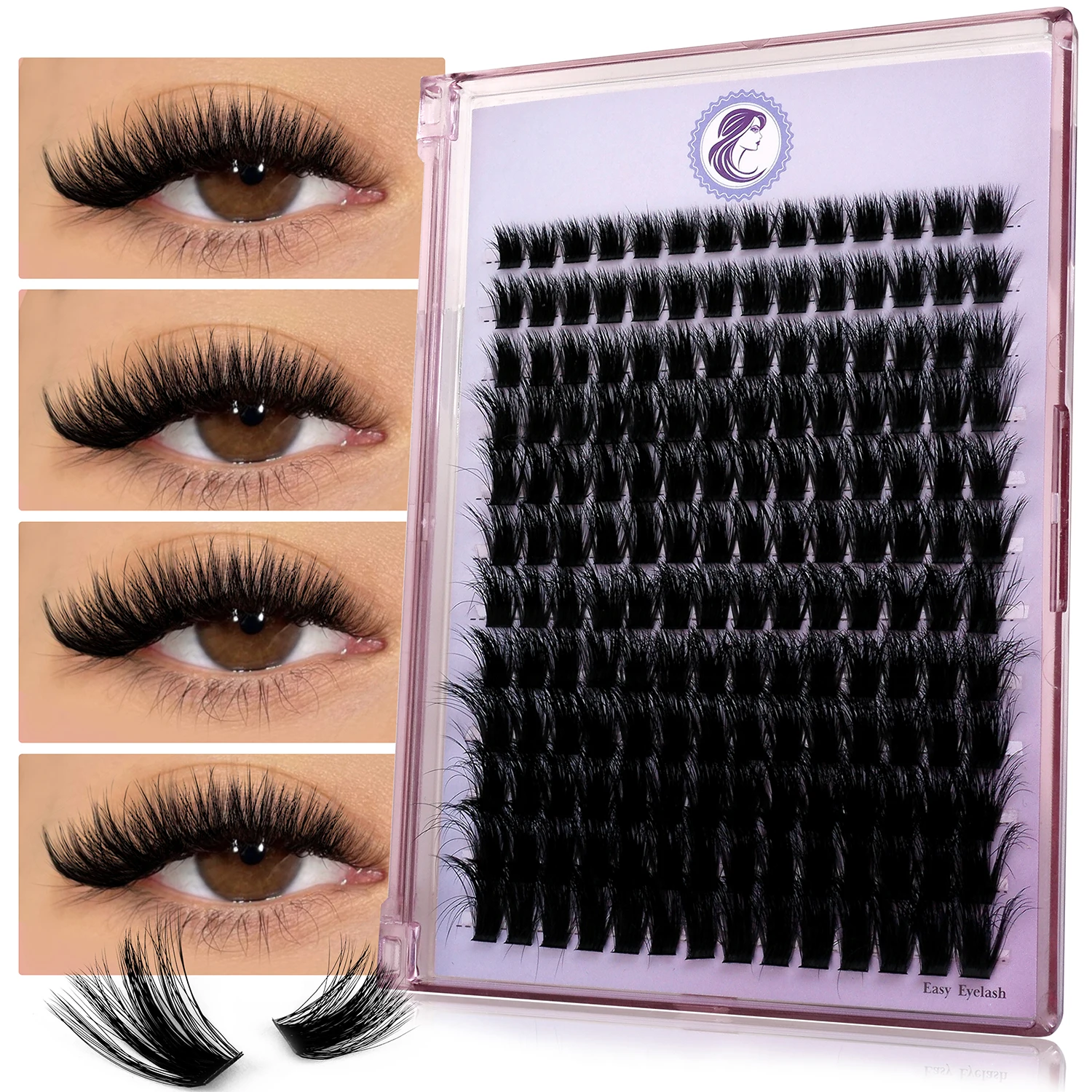 GROINNEYA Fluffy Lash Clusters DIY Eyelashes Extension Fluffy Volume ...