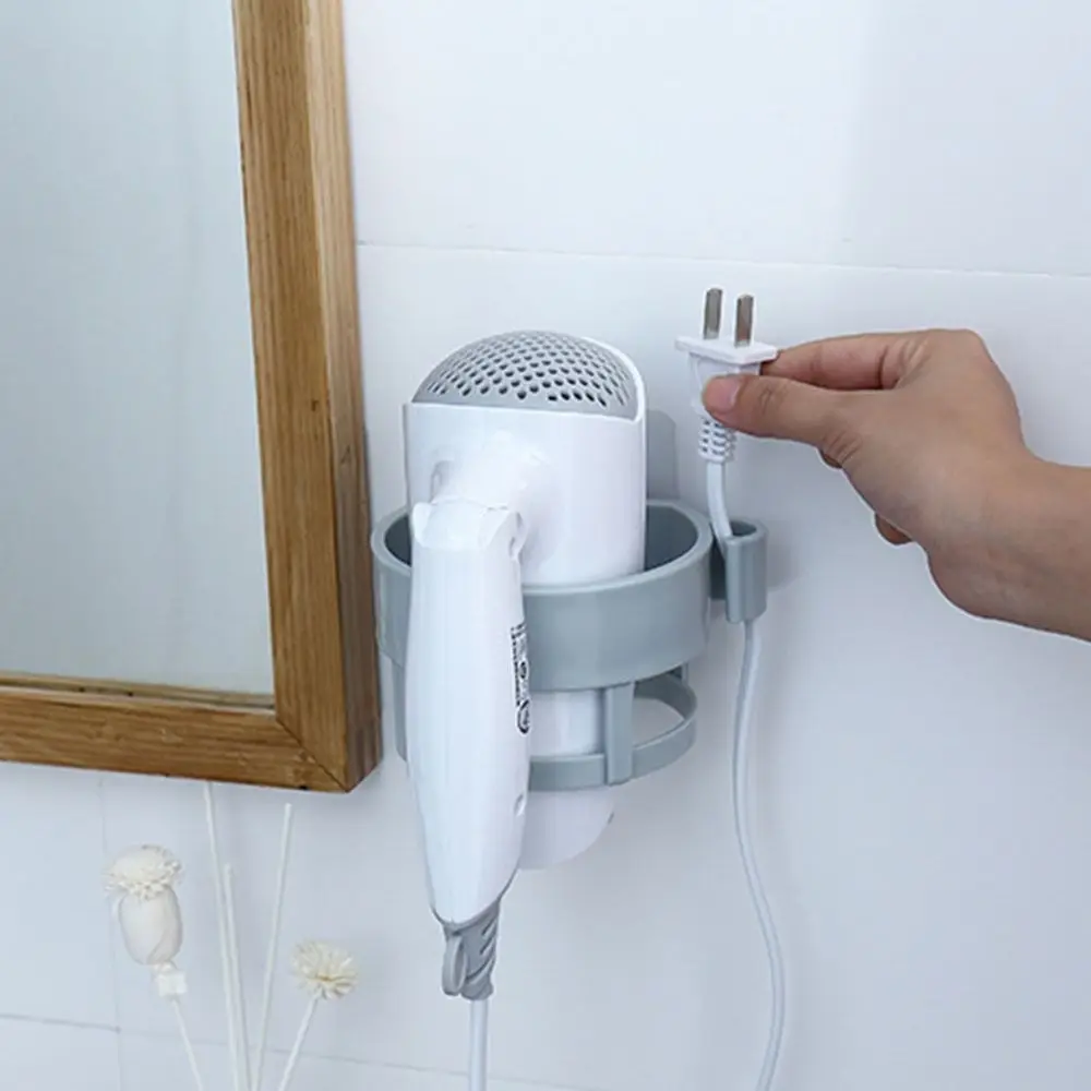 Perforation-Free-Hair-Dryer-Stand-Storage-Rack-Wall-Hanging-Hairdryer ...