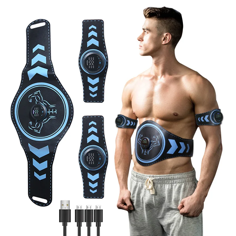 EMS-Muscle-Stimulator-Abdominal-Toner-ABS-Trainer-Wireless-USB-Recharge ...