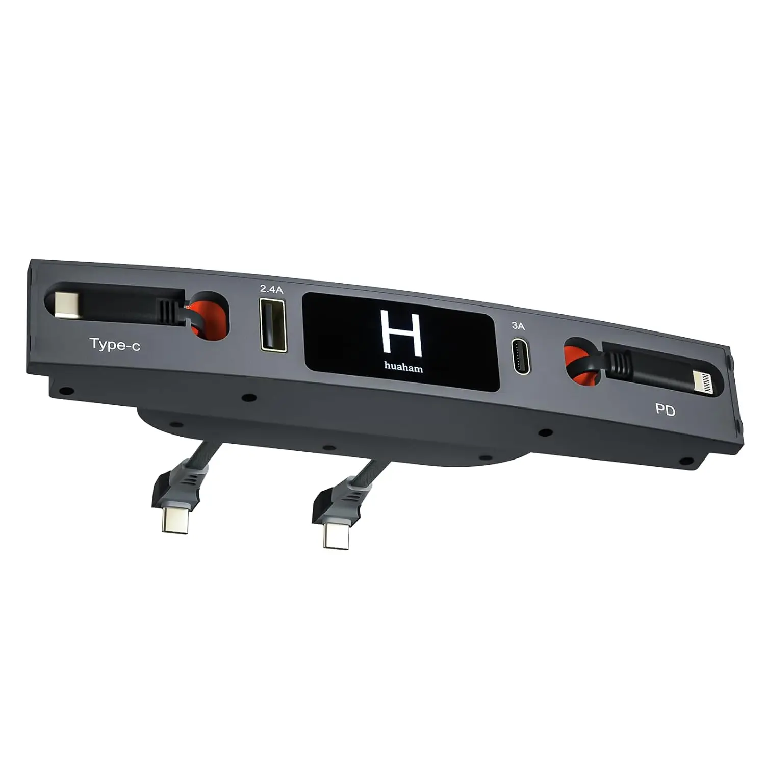 For-Tesla-USB-Hub-Car-USB-Charger-Multi-Port-with-Retractable-Cable-for ...