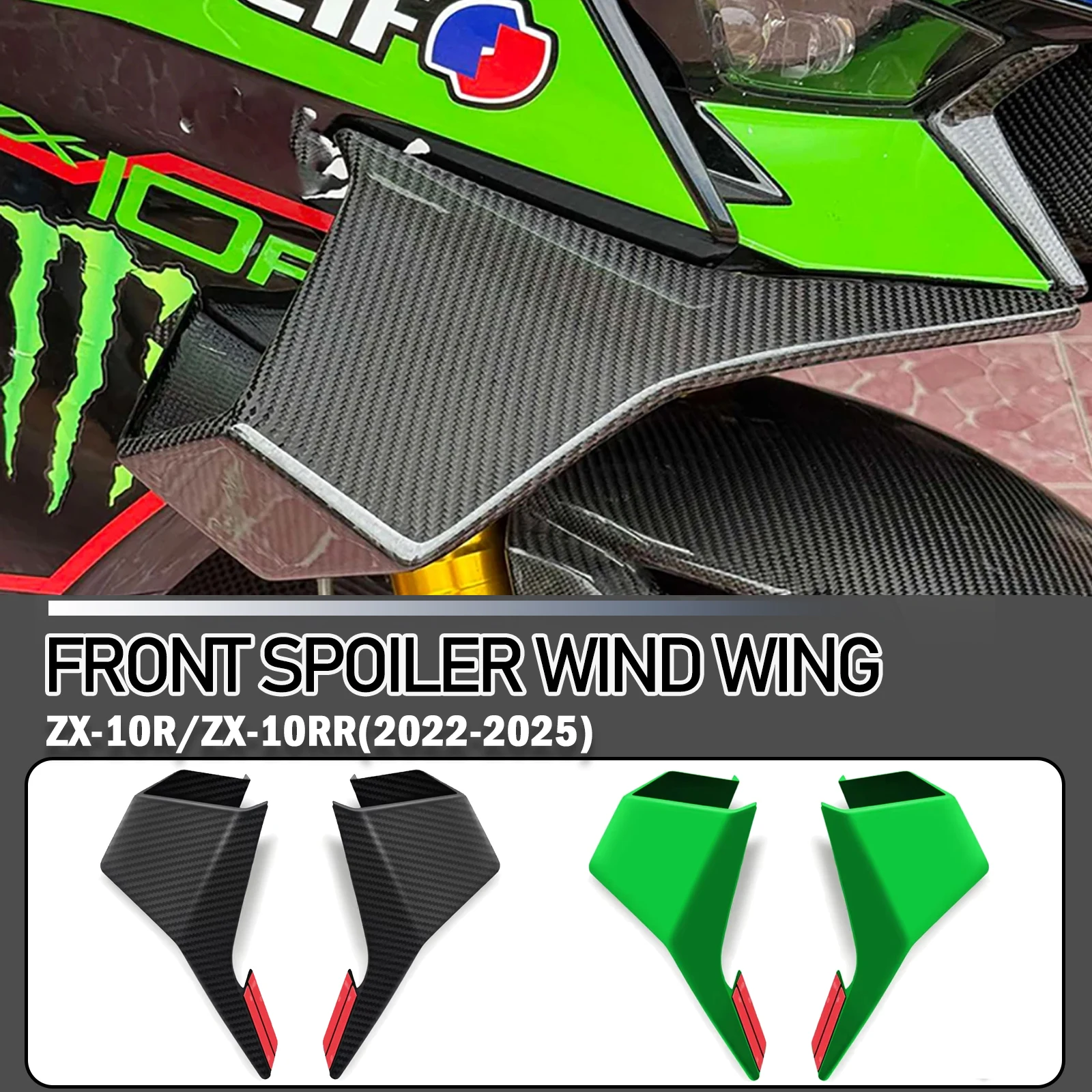 For Kawasaki ZX-10R ZX10R 2022-2025 Winglet Spoiler Fairing Fixed Wing ...