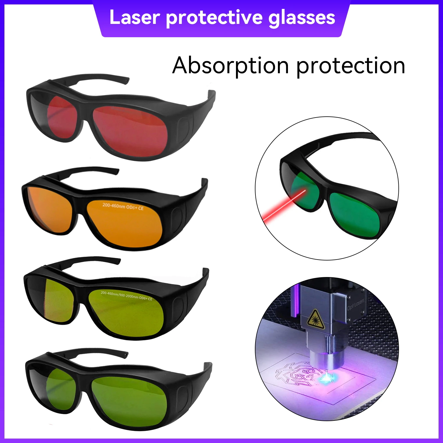190-2000nm 10600nm OD6 laser protection glasses CO2 gafas laser ...