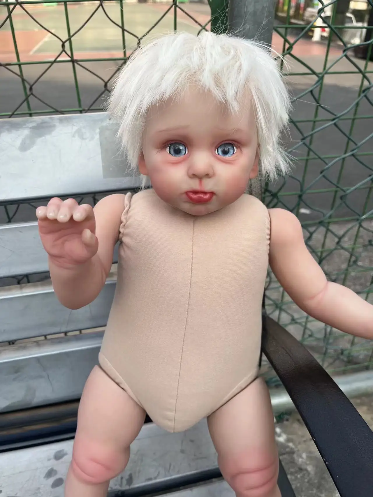 FBBD-Kit-de-vraies-photos-peintes-la-main-b-b-Reborn-cheveux-blancs ...