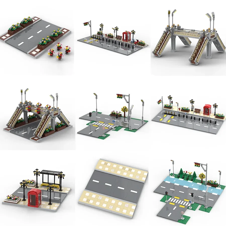 Building-blocks-60304-Urban-road-floor-road-T-type-road-plate-street ...