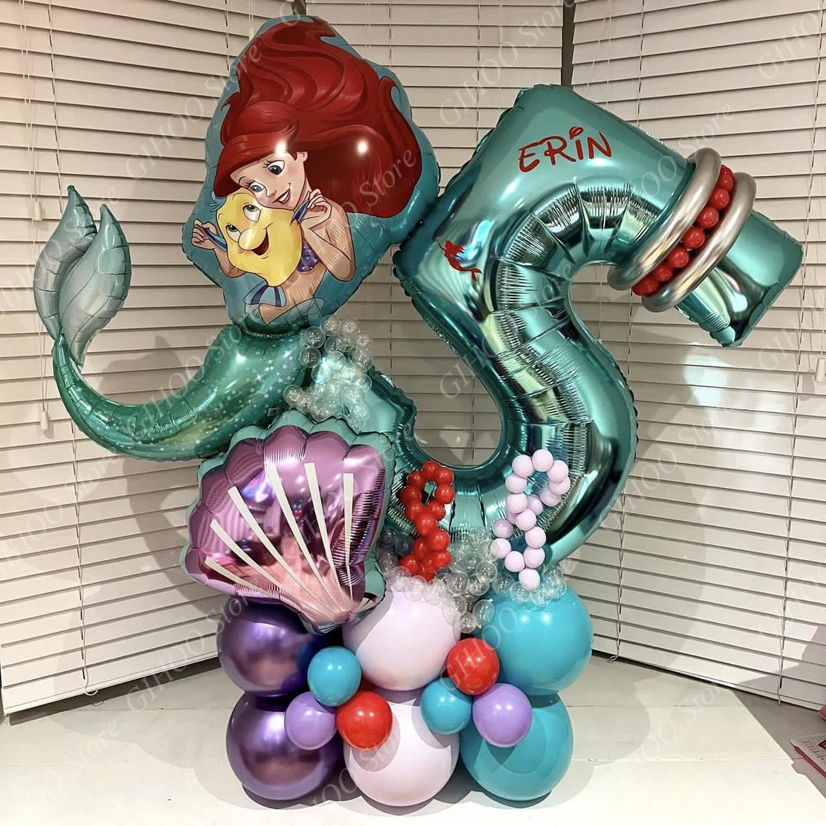 28Pcs/Set Disney Theme Princess Little Mermaid Ariel Foil Balloons ...