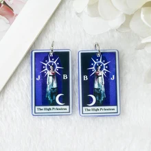 14Pcs 39*24MM Tarot Card Charms Magical Divination Crafts Acrylic Board ...