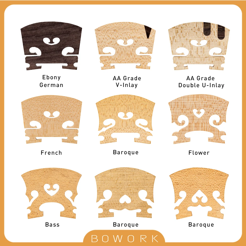 Assorted High Quality Standard Maple Wood Violin Bridge Fiddle String ...