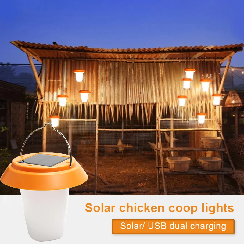 Outdoor Solar Chickern Coop Light Lantern Decoration Breeding Lighting ...